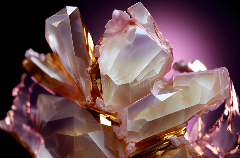 Abstract Ai Generated Pink Crystal Stock Illustration - Illustration of ...