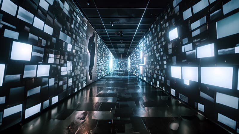 Abstract Video Background with Digital Shapes, Futuristic Elements and ...