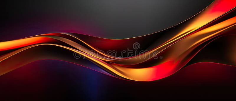 Flowing Pattern in Red Metallic Color, Copy Space, Generative Ai ...