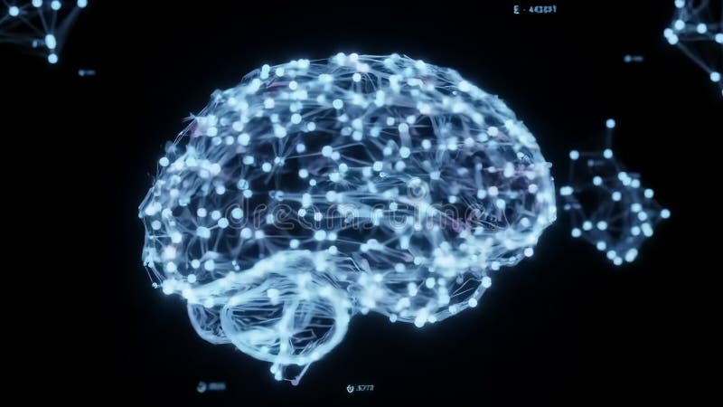 Abstract AI Neural Network Visualization in Motion Futuristic Brain Like Patterns Ideal for ...