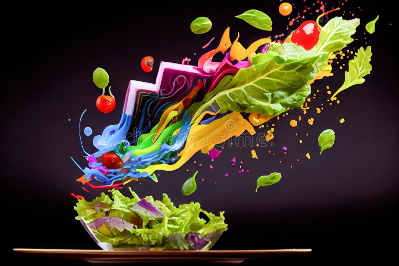 Abstract Air Flying Spring Lettuce. Generative AI, Generative, AI Stock ...