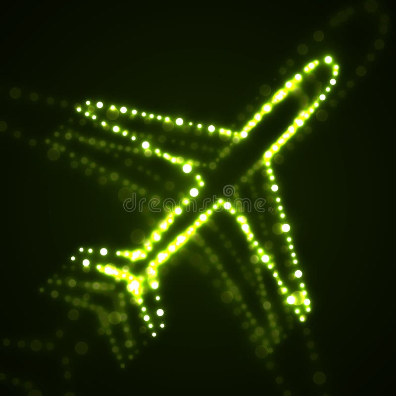 Abstract Airplane of Glowing Dots Stock Vector - Illustration of plane ...