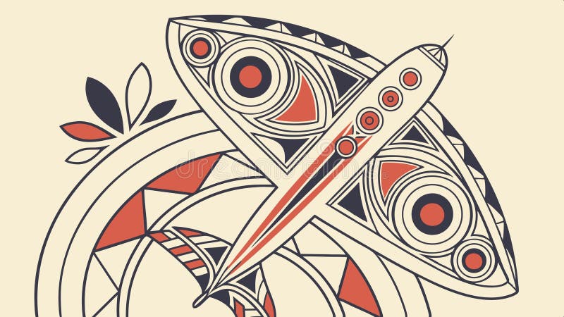 Abstract Airplane Pattern Vintage Transportation Art Vector Design ...