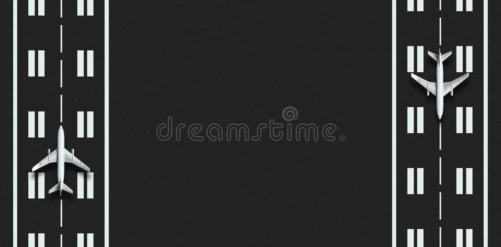 Abstract Airplane Preparing To Take Off on the Runway Copy Space Stock ...