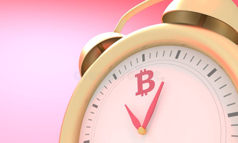 Cryptocurrency Concept. Alarm Clock with Bitcoin Symbol. 3D Render ...