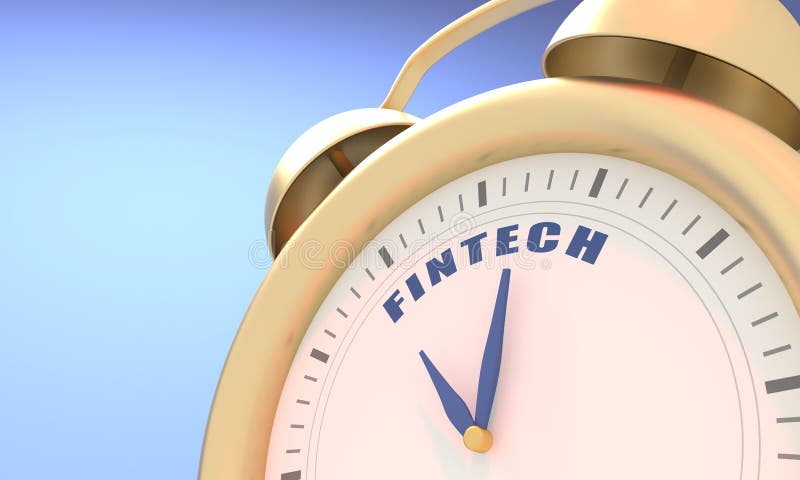 Finance Management Concept. Alarm Clock with Fintech Text. 3D Render ...