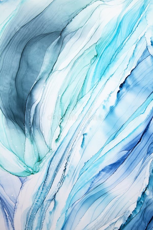 Abstract Alcohol Ink Art Drawing Background Waves Stock Illustration ...