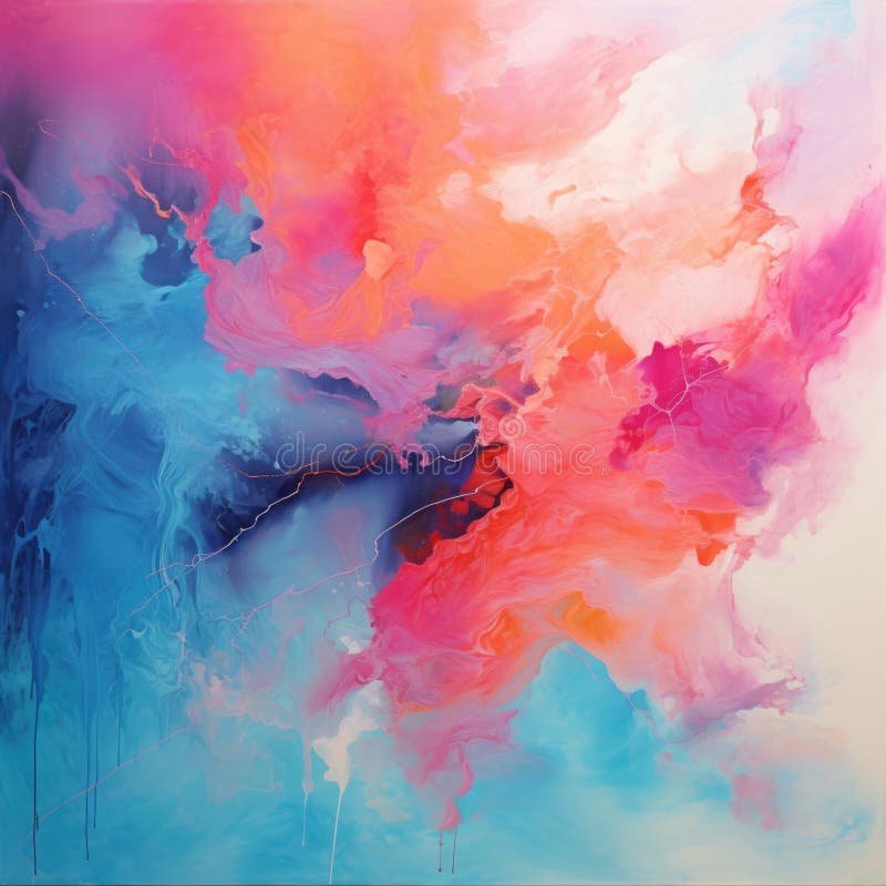 Abstract Alcohol Ink Liquid Paint Colorful Art, Ai Stock Illustration ...