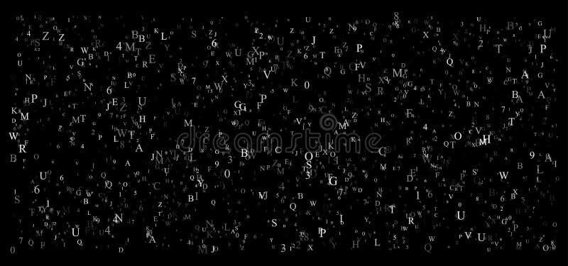 Abstract Alphabet Background with Flying Letters. Vector Backdrop Stock ...