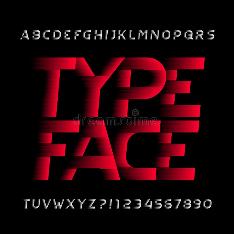 Abstract Alphabet Font Wind Effect Type Letters And Numbers Stock Vector Illustration Of