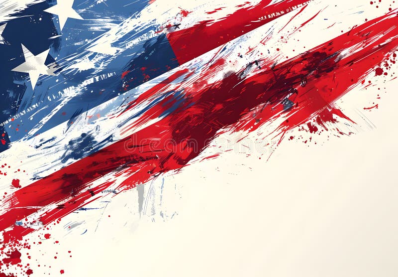 Abstract American Flag Background Grunge Brush Strokes and Blank Space ...