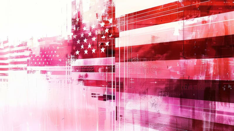 Abstract American Flag with Digital Glitch Effect Stock Illustration ... Abstract American Flag with Digital Glitch Effect Stock Illustration ...
