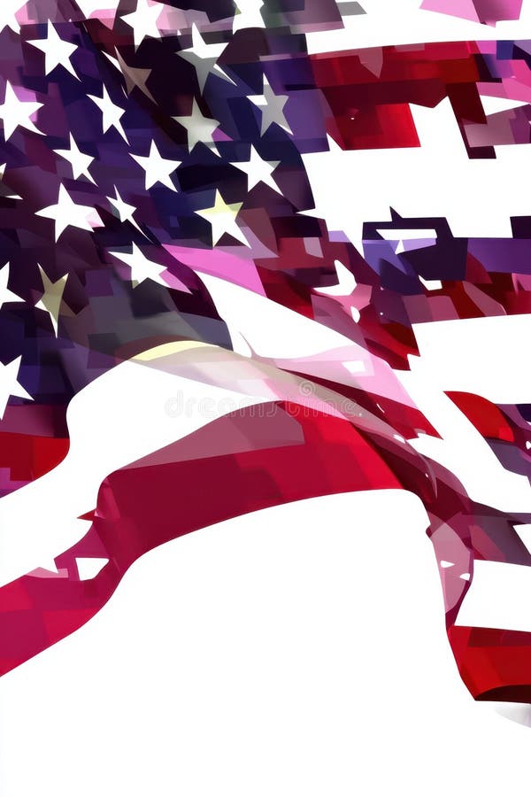 Abstract American Flag: Modern Artistic Representation of Iconic Symbol ...