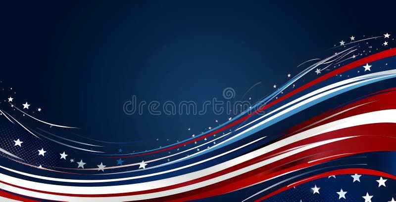 Abstract American Flag Vector Background Stars and Curved Stripes Stock ...
