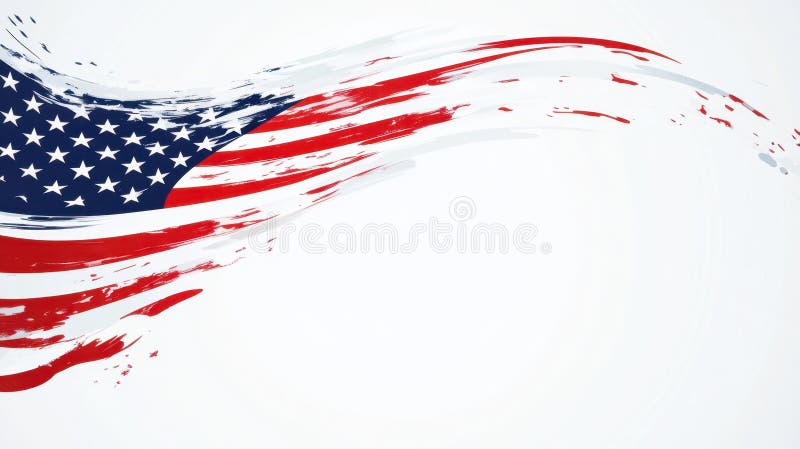 Abstract American Flag Wave on White Background Stock Photo - Image of ...