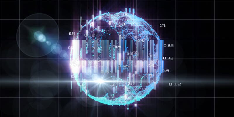 Abstract Analysis Grid Algorithm Data on Blue Background. Big Data. 3d Grid Data Chart Algorithm ...