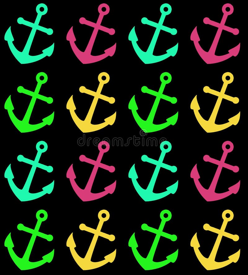 Abstract Anchor Silhouette with Pattern. Vector Stock Vector ...