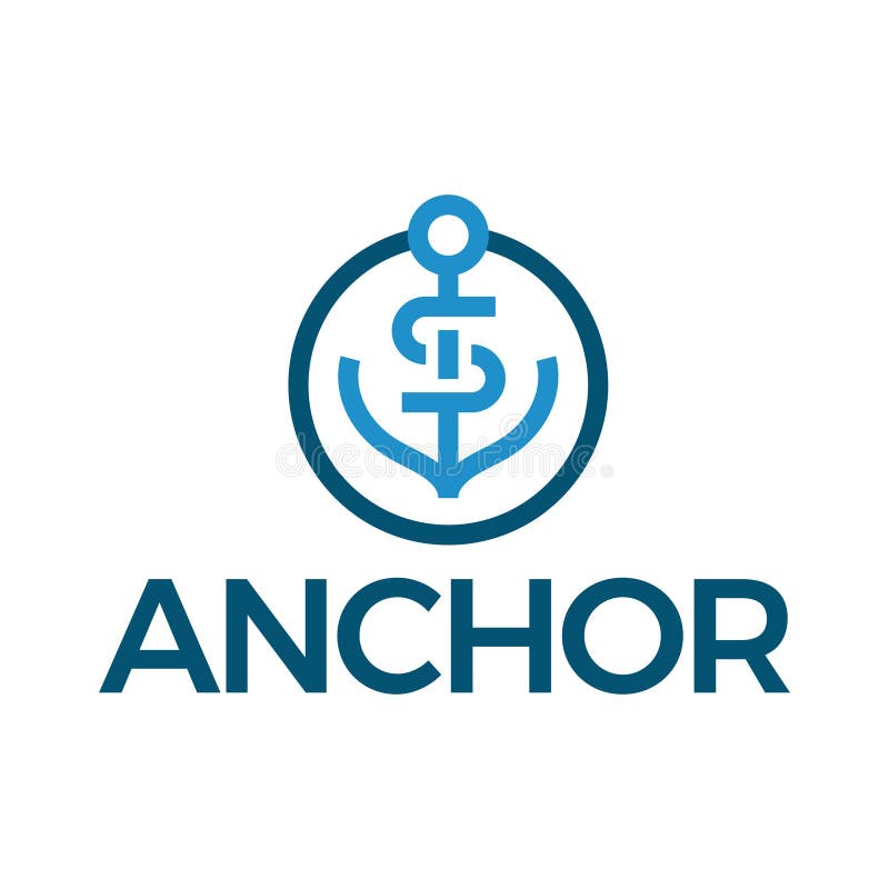 Abstract Anchor Flat Minimalist Logo Design Stock Vector - Illustration ...