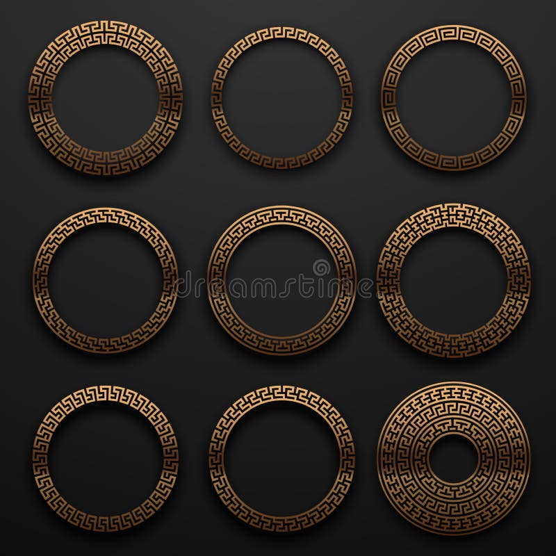 Abstract Ancient Design Circle Rings Stock Vector - Illustration of ...