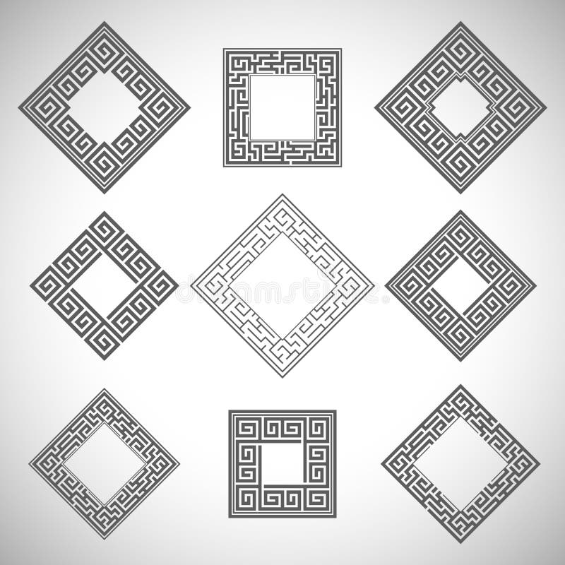 Set of Ancient Frames in Art-Deco Style Stock Vector - Illustration of ...
