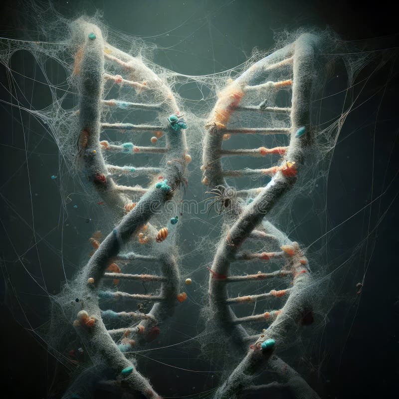 Abstract Ancient Unused Sections of DNA Stock Illustration ...