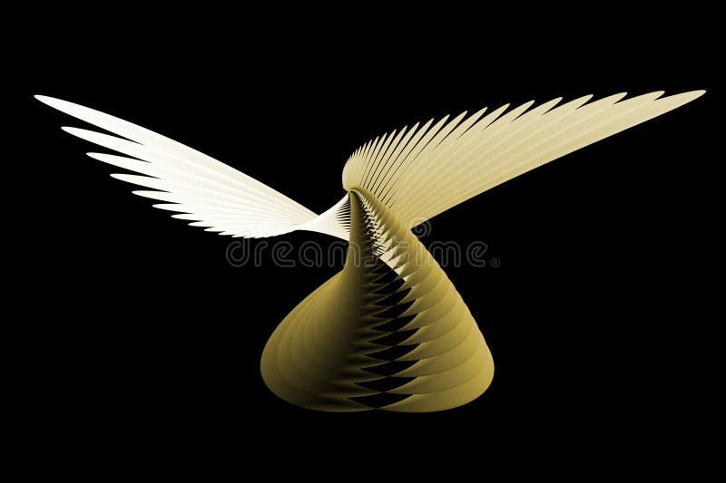 Golden angel (abstract) stock illustration. Illustration of horizontal ...