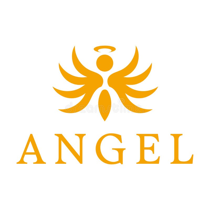 Abstract Angel Flat Minimalist Logo Design Stock Illustration ...