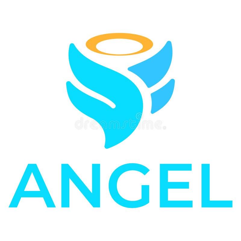 Abstract Angel Flat Minimalist Logo Design Stock Illustration ...