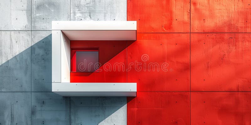 Abstract Angled Architecture with a Red and White Minimal Design Theme ...