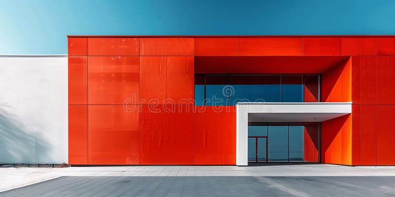 Abstract Angled Architecture with a Red and White Minimal Design Theme ...