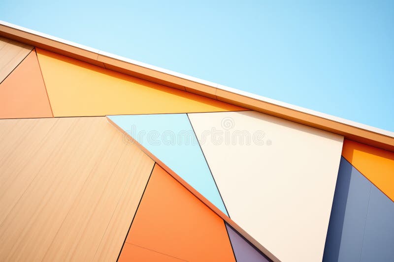 Abstract Angles of a Geometric Building Exterior Stock Illustration ...