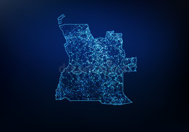 Abstract of Angola Map Network, Internet and Global Connection Concept ...