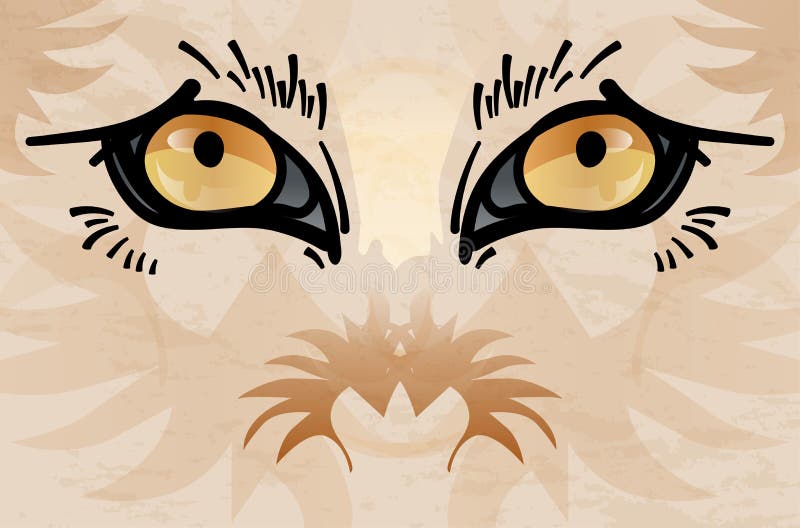 Abstract Animal Face with Eyes Stock Vector - Illustration of wild ...