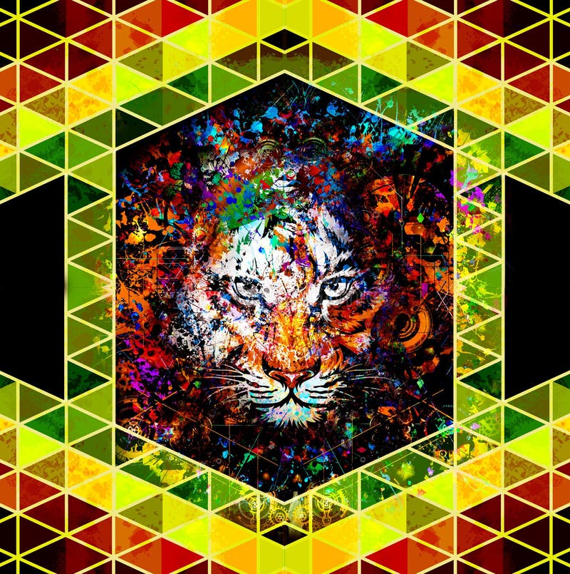 Abstract animal face stock illustration. Illustration of teeth - 46727386