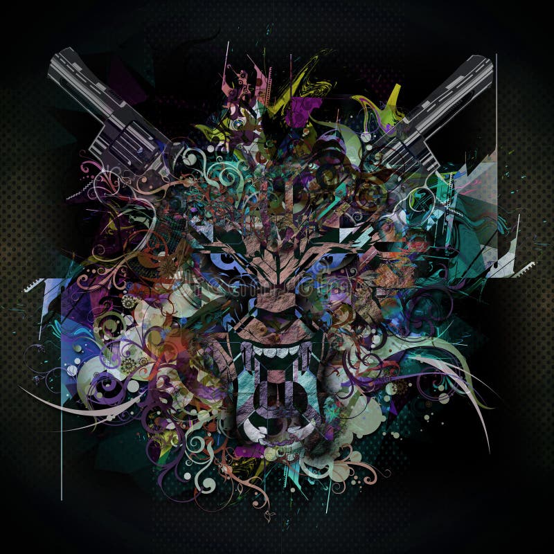 Abstract animal face stock illustration. Illustration of cover - 46812099