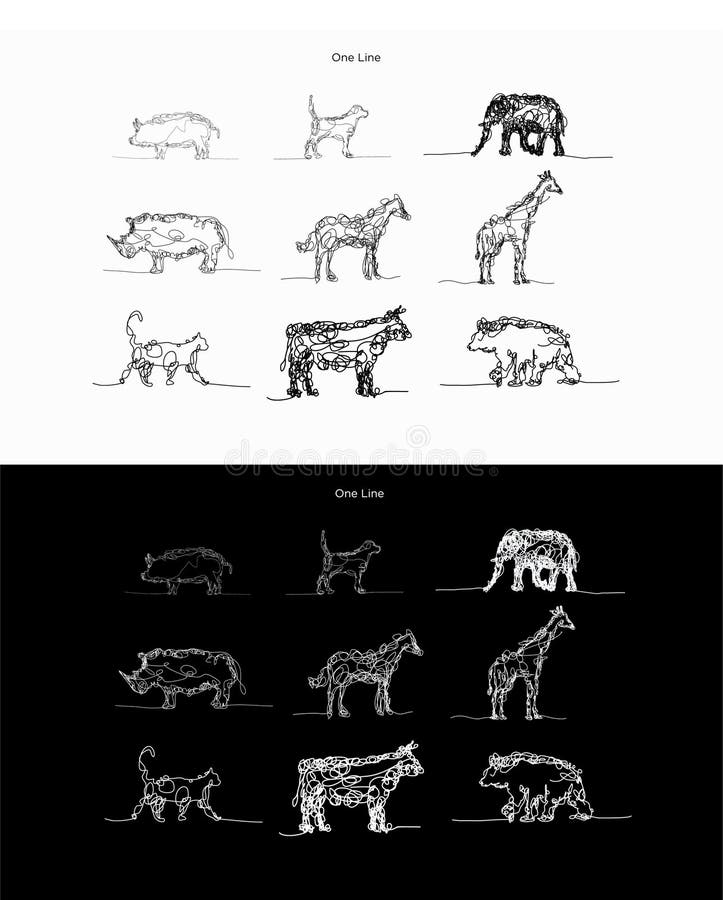 Abstract animal line art stock illustration. Illustration of giving ...