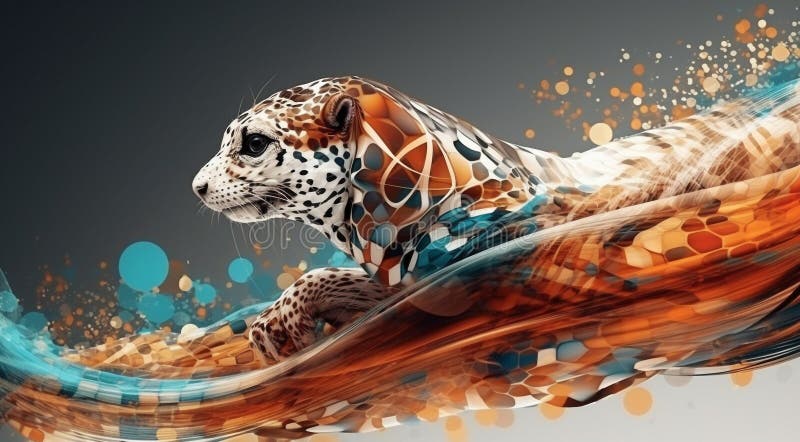 Abstract Animal Wallpaper, Colored Animal on Abstract Background, 3d ...