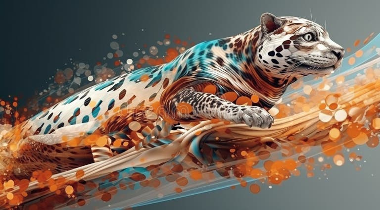 Abstract Animal Wallpaper, Colored Animal on Abstract Background, 3d ...
