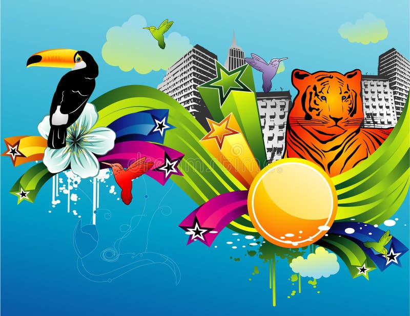 Abstract animals vector stock vector. Illustration of tropical - 11577523