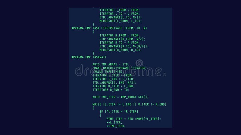 Large Animated Block with Scrolling Abstract Code. Stock Footage ...