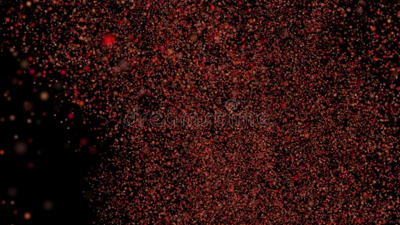 Abstract Animated Background. 3d Rendering. Moving Orange Particles ...