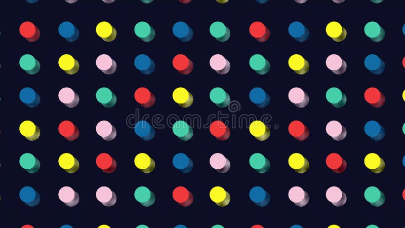 Abstract Animated Colorful Shadowed Circles on Black Background Stock ...