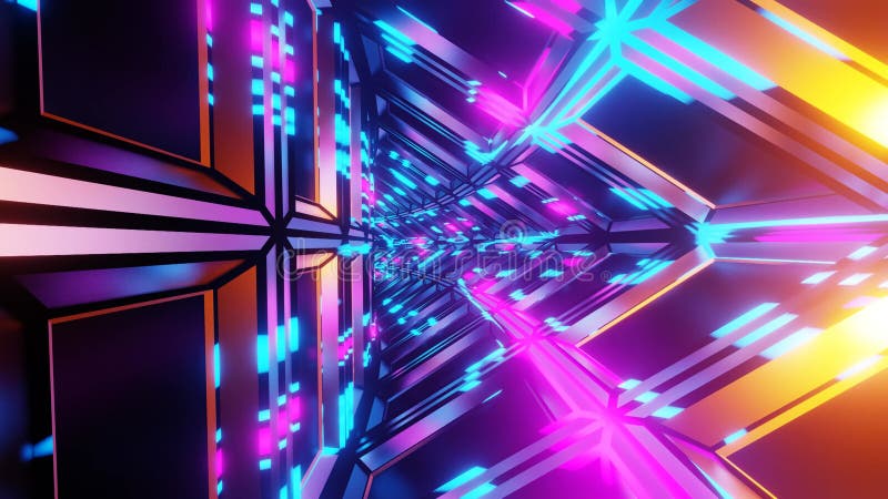 Abstract Animated Dynamic VJ Loop Background of Futuristic Triangle ...
