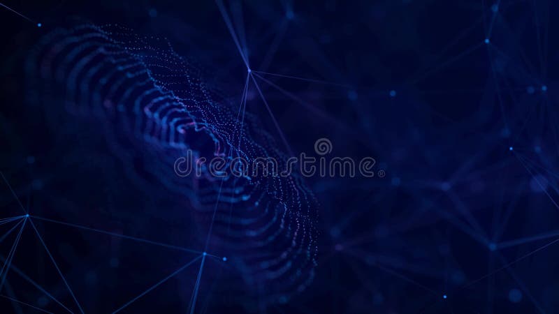 Abstract Animated Futuristic Background. Big Data Visualization ...