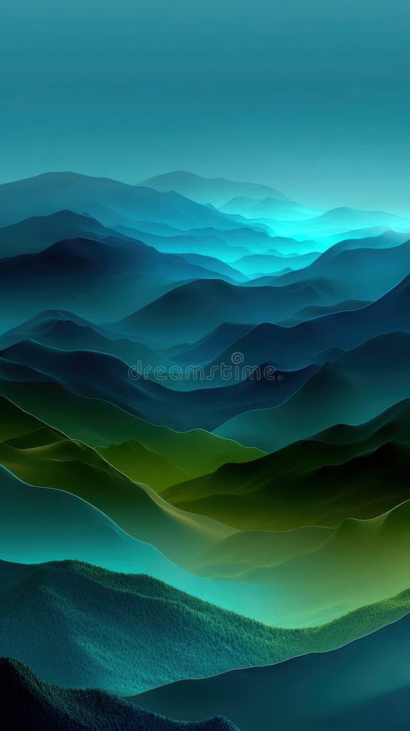Abstract Animated Gradient Landscape with Layered Hills Stock Photo ...