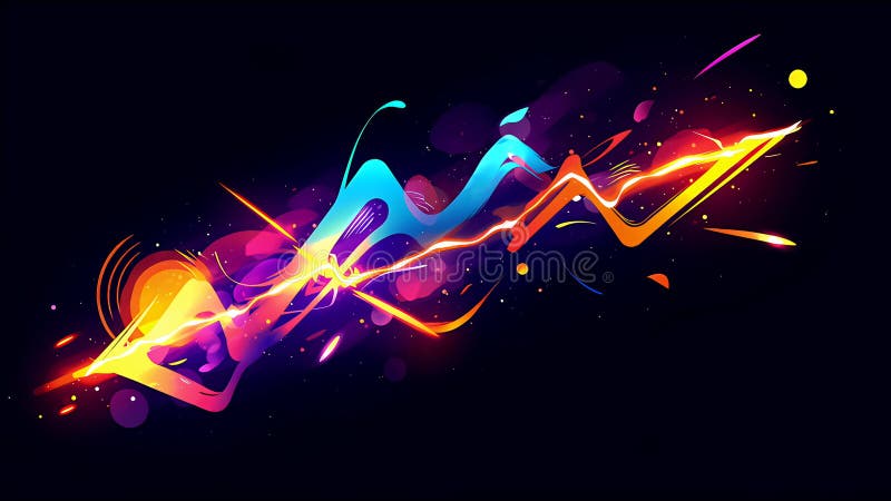 Abstract Animated Illustration of a Colorful Electric Strike Pattern ...