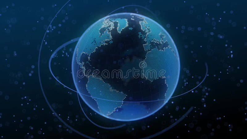 Animated Illustration of Earth with Space Particle Background, Science ...