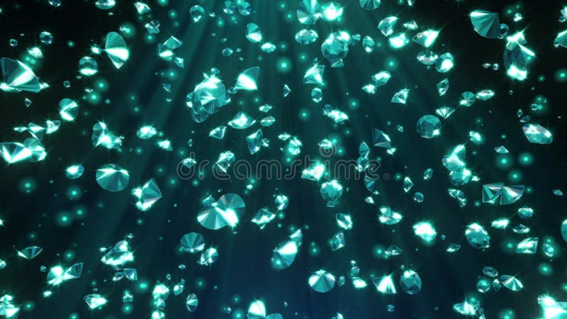 Abstract Animated Illustration of Glowing Diamond Falling on Dark Blue ...