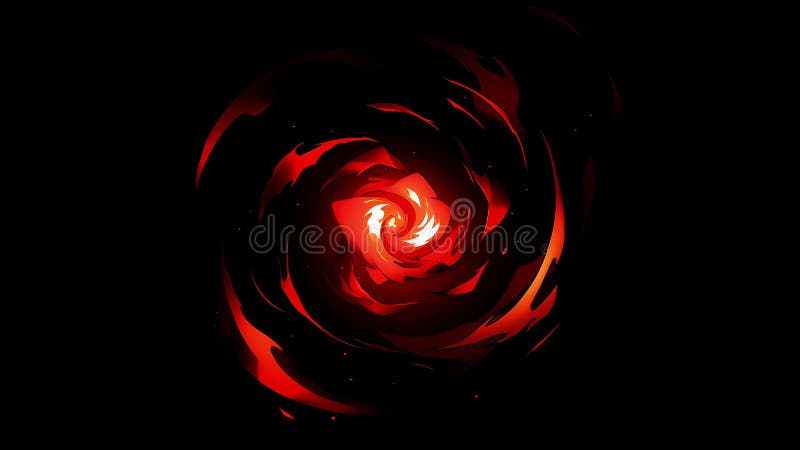 Abstract Animated Illustration of a Glowing Red Fiery Pattern Rotating ...