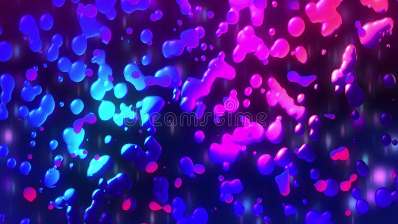 Abstract Animated Loop Background of Bubbles Ascending on Blur Backdrop ...